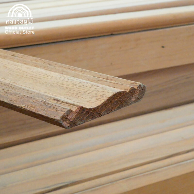 ไม้คิ้ว-ไม้บัว (ไม้สักทอง) ไม่ทำสี รุ่น M0909 ขนาด 15x76 มม. เลือกความ ...
