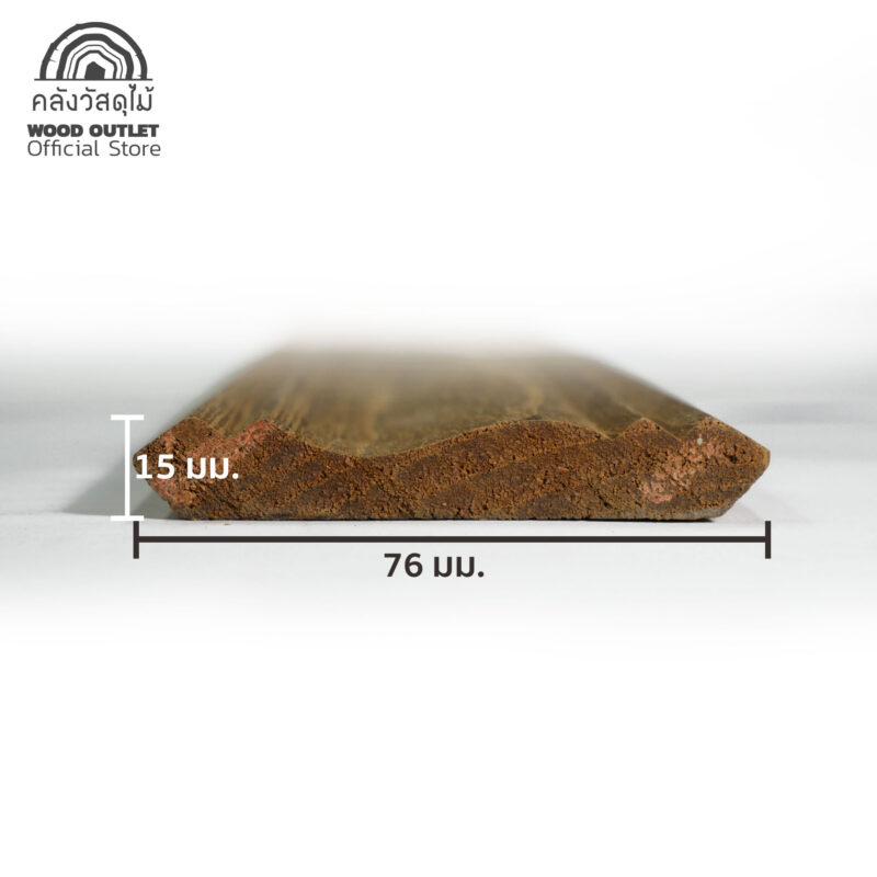 ไม้คิ้ว-ไม้บัว (ไม้สักทอง) ไม่ทำสี รุ่น M0909 ขนาด 15x76 มม. เลือกความ ...